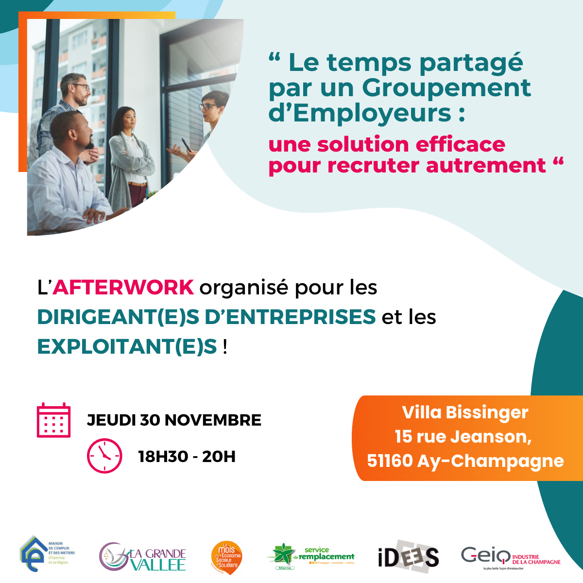 After Work 30 novembre 2023 : Le temps partagé par un Groupement d ...